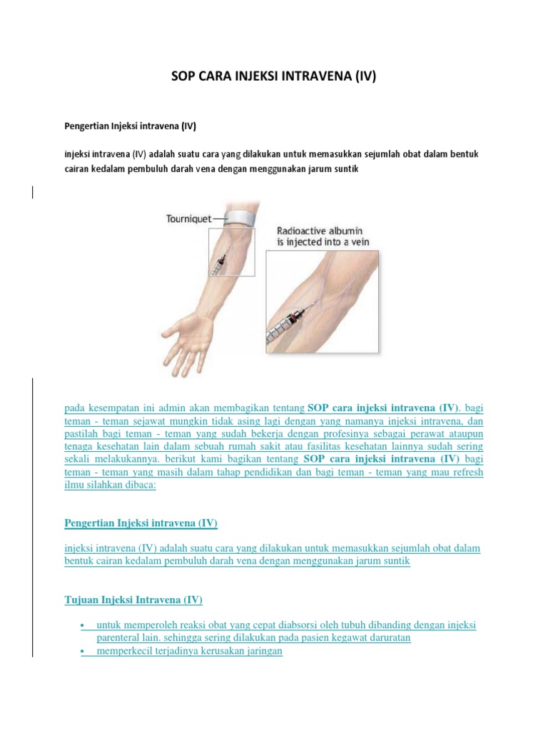 Sop Cara Injeksi Intravena | PDF