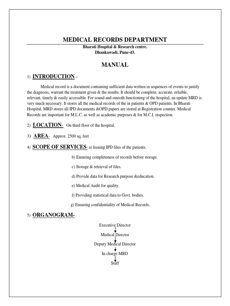 New MRD Manual 12-1-15 | PDF | Medical Record | International ...
