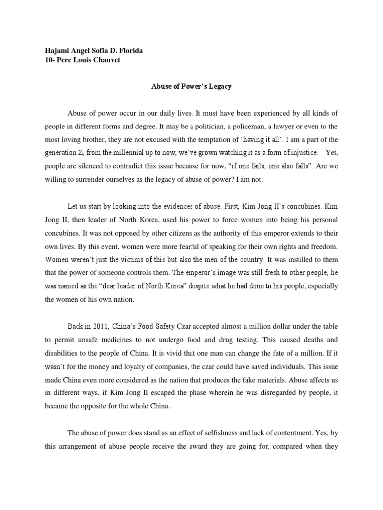 Legacy of Power Abuse in Society | PDF | Justice | Crime & Violence