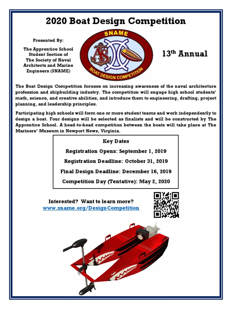2020 Boat Design Competition: 13 Annual | PDF