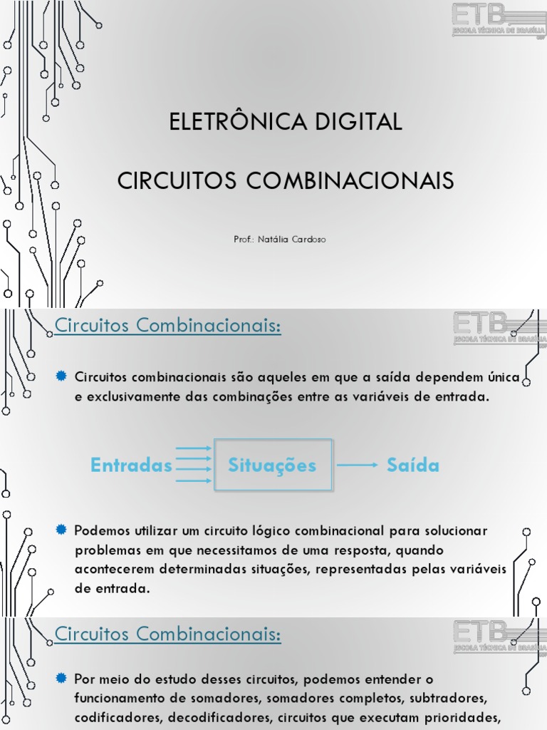 Eletrônica Digital I - Circuitos Combinacionais I | PDF | Eletrônicos digitais | Eletrônicos