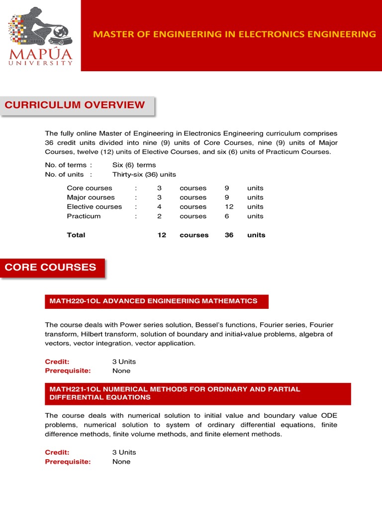 Master of Engineering in Electronics Engineering | PDF