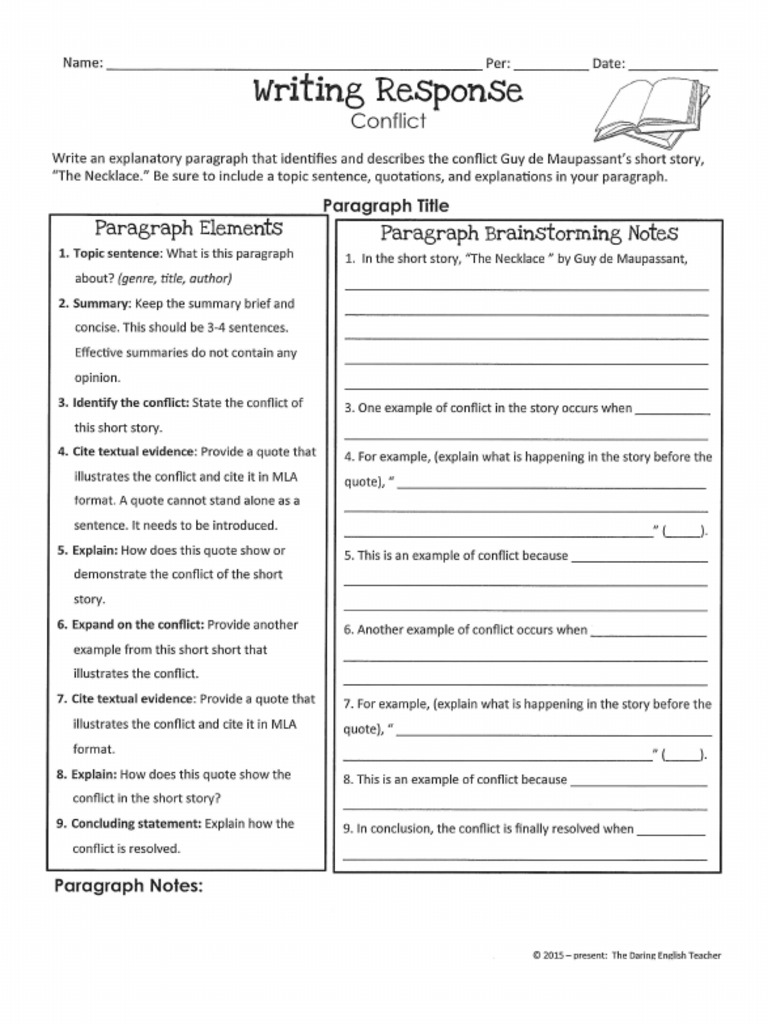 Writing Response Conflict Theme | PDF