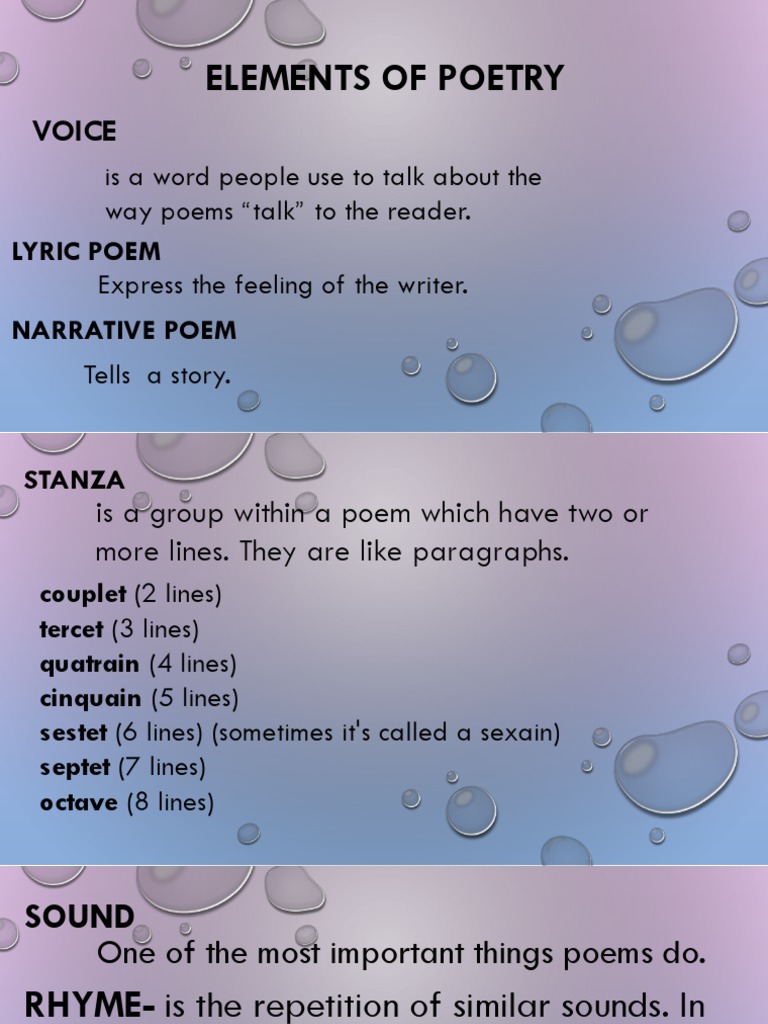 Elements of Poetry | PDF | Metre (Poetry) | Poetry