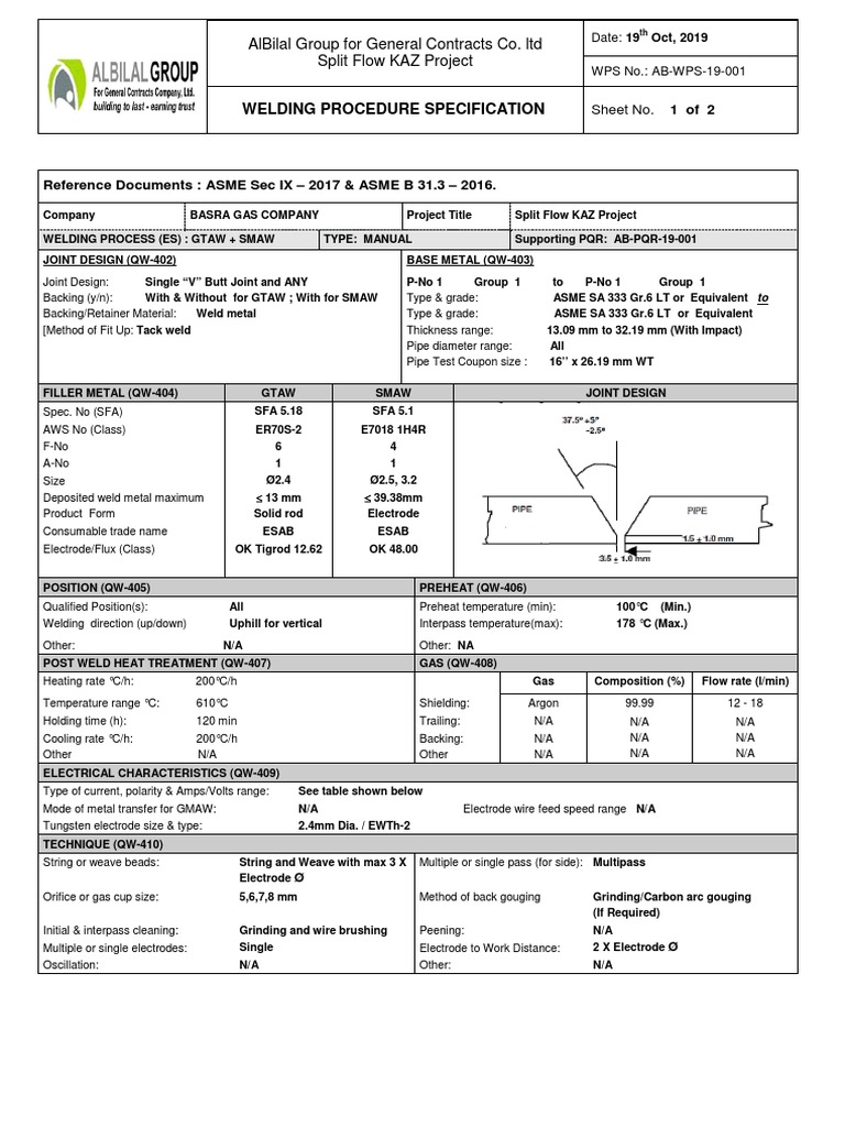 Wps | PDF | Welding | Construction