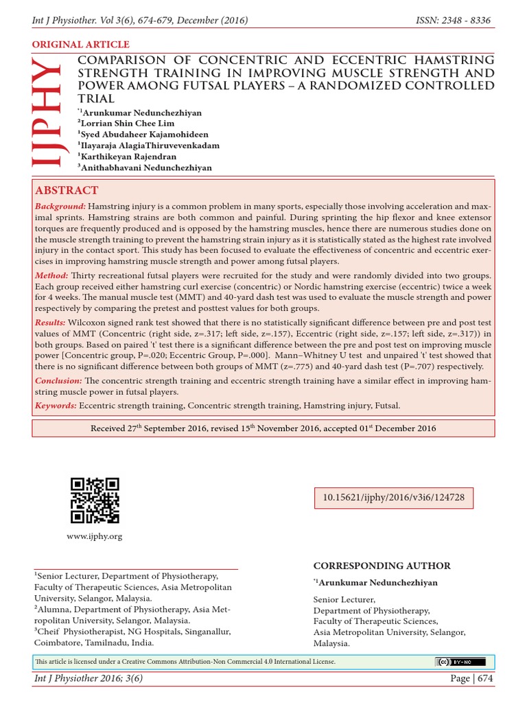 Comparing concentric and eccentric hamstring exercises for improving ...