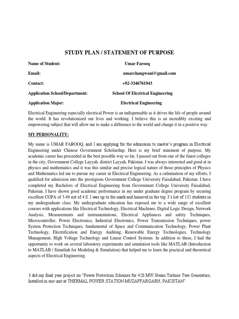 Study Plan For Electrical Engineering | PDF | Electrical Engineering ...