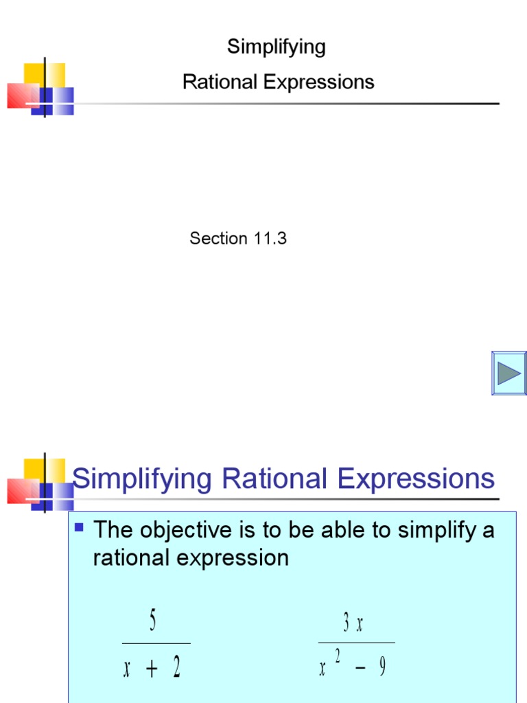 Rational Expressions Simplifying: Section 11.3 | PDF | Fraction ...
