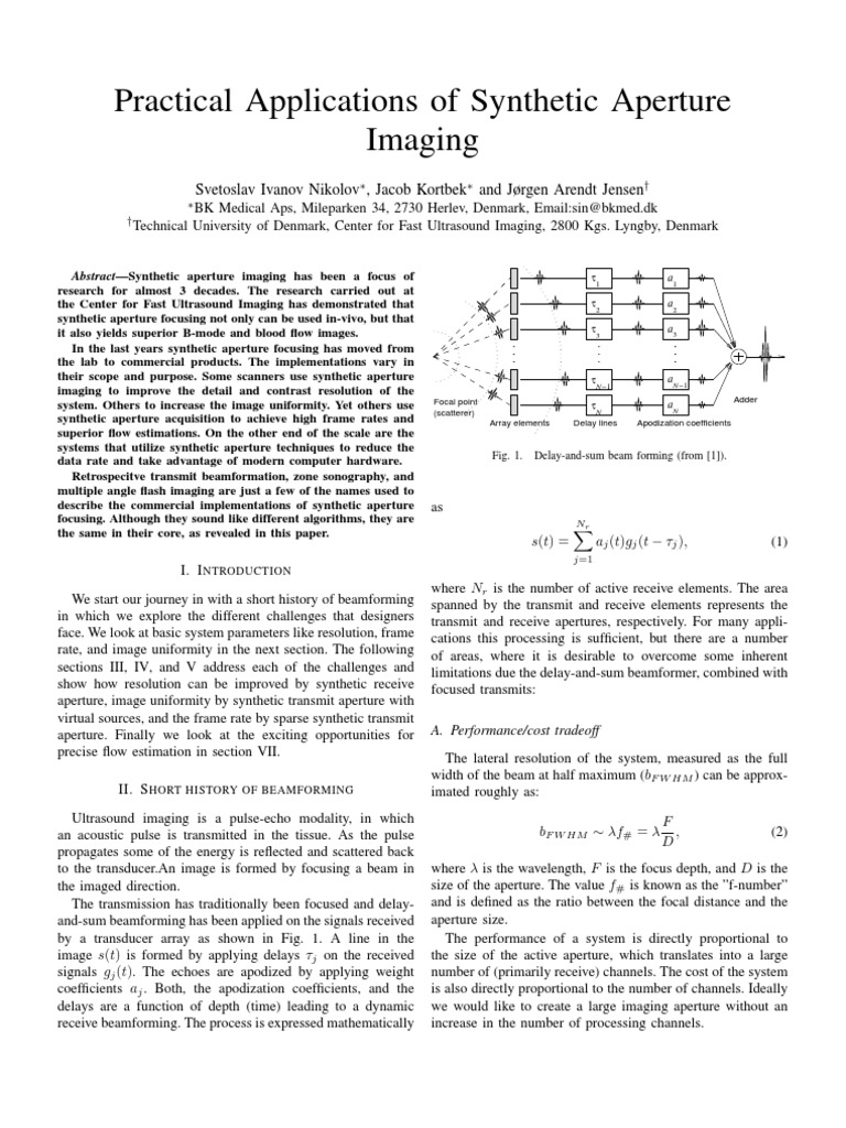 Practical Applications Of Synthetic Aperture Imaging Pdf Field Programmable Gate Array