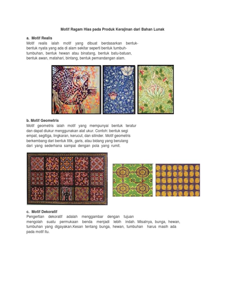 Motif Kerajinan Bahan Lunak | PDF