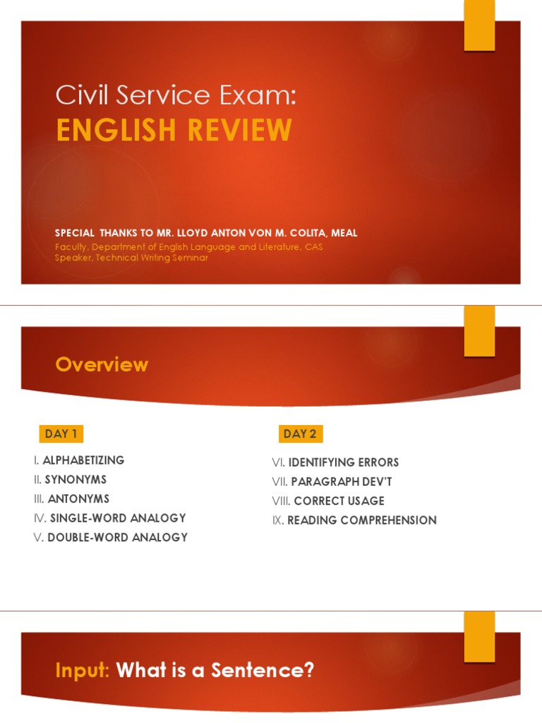 Cs Exam Reviewer Day2.Pptm | PDF | Grammatical Number | Plural