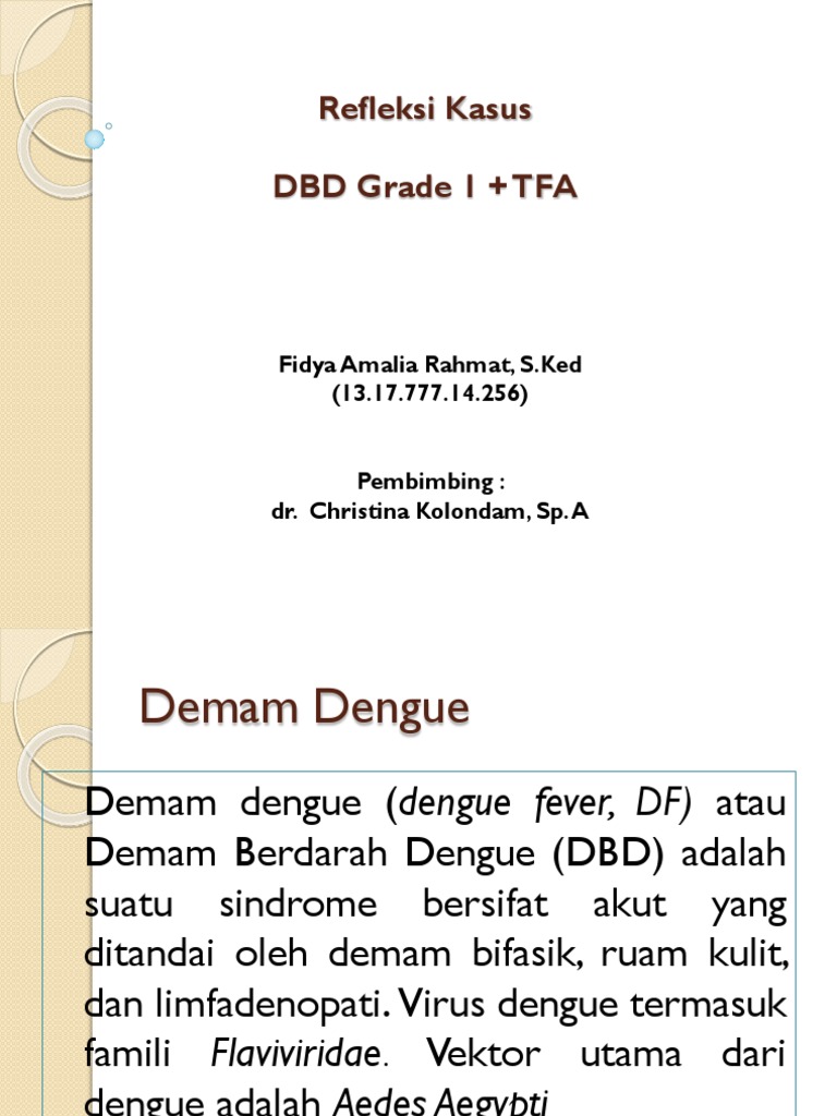 DBD Grade 1 dengan TFA pada Anak | PDF
