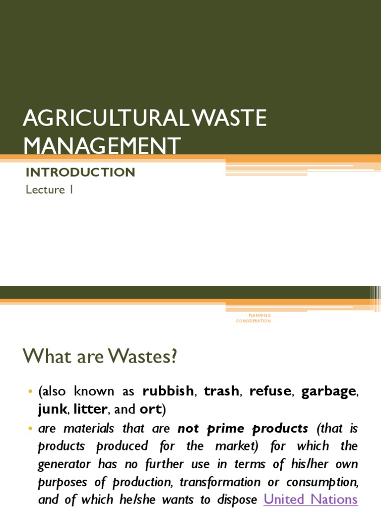 Agricultural Waste Management: A Comprehensive Guide to Planning an ...