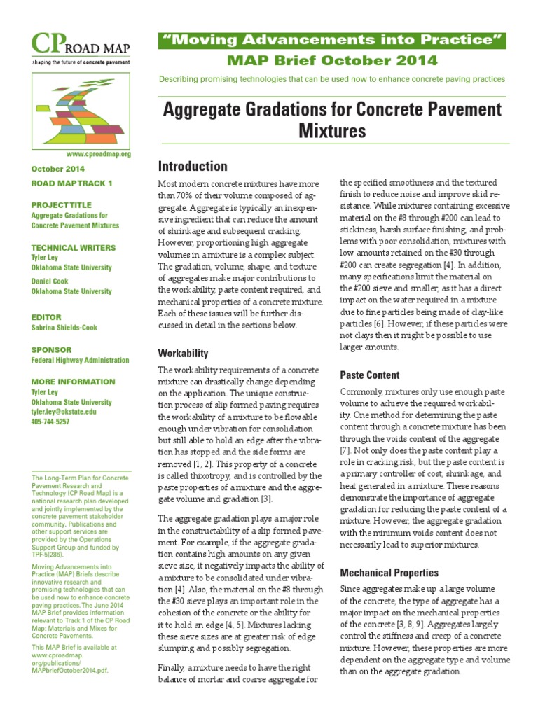 Aggregate Gradations For Concrete Pavement Mixtures: "Moving ...