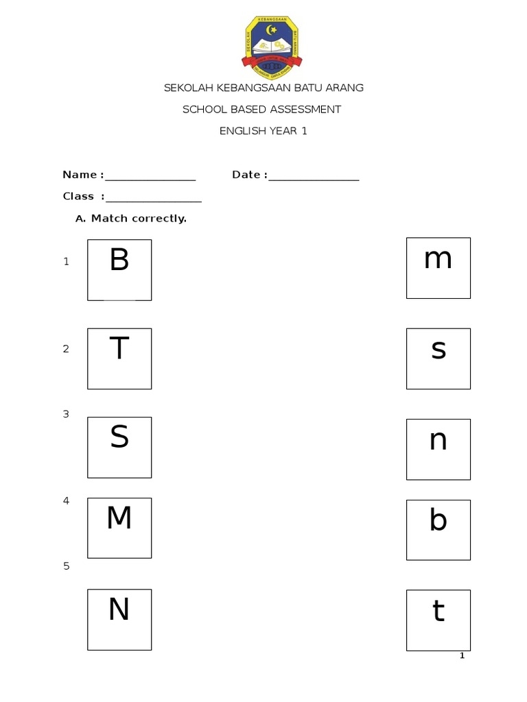 1st Term Test YEAR1 | PDF