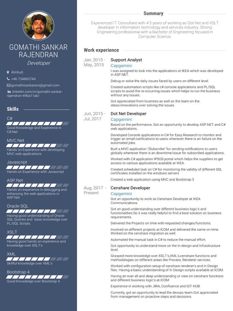 Gomathi Sankar Rajendran: Developer | PDF | Web Application | Application Software