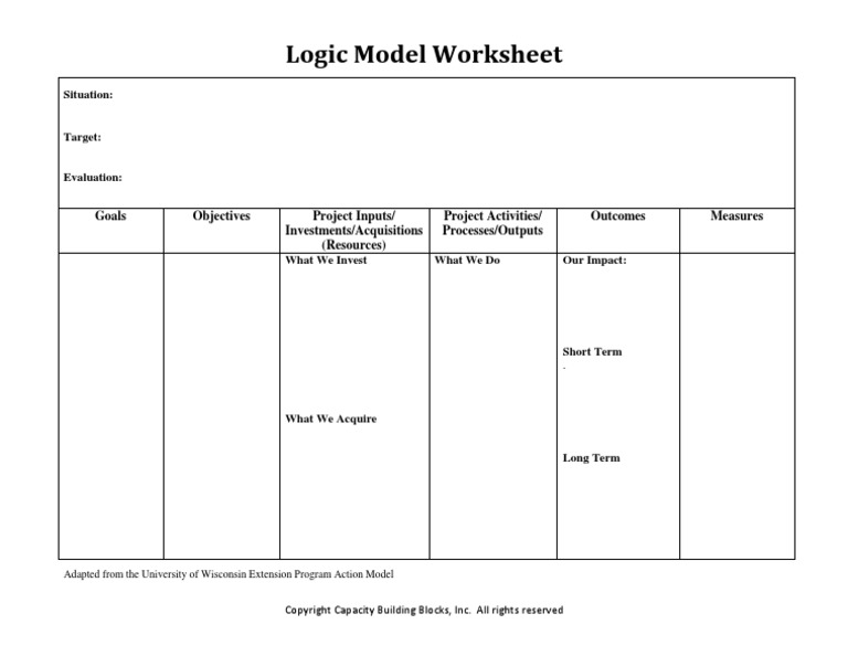 Program Logic Model Blank Chart | PDF