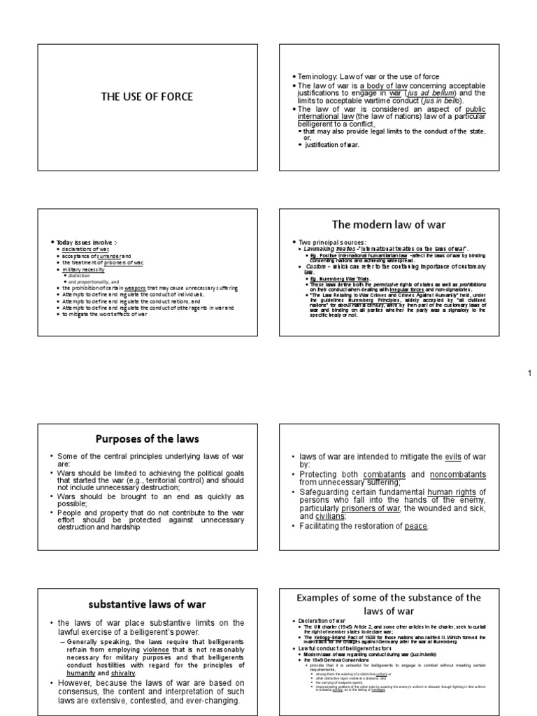 Use of Force | PDF | Law Of War | Peace