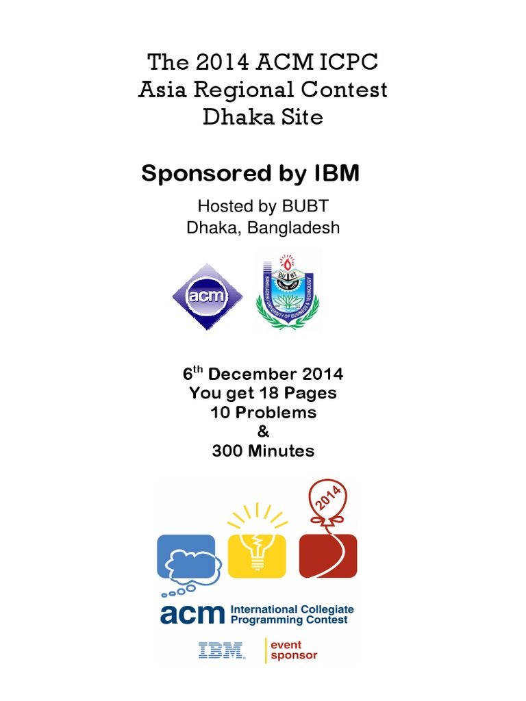 ACM-ICPC 2014 Asia Regional Dhaka Site Problems PDF | PDF | Polygon | Numbers
