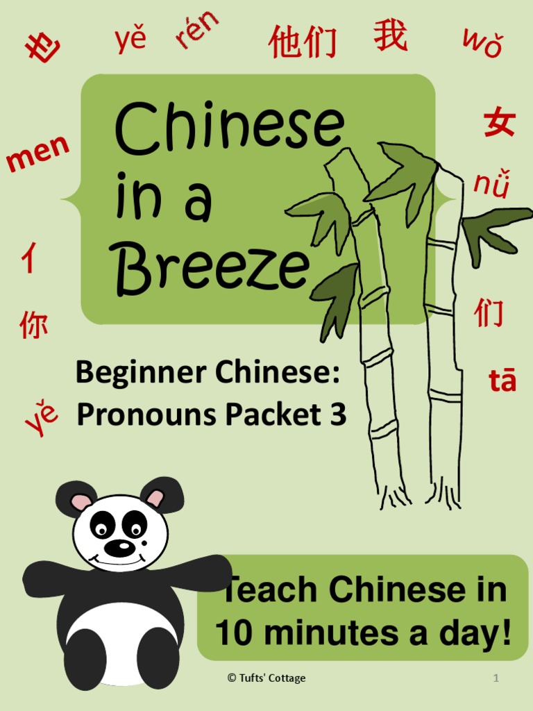Chinese Pronouns Lesson Packet 3 | PDF | Chinese Characters | Word