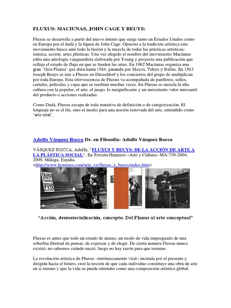 FLUXUS | PDF | Movimientos de arte | Estética