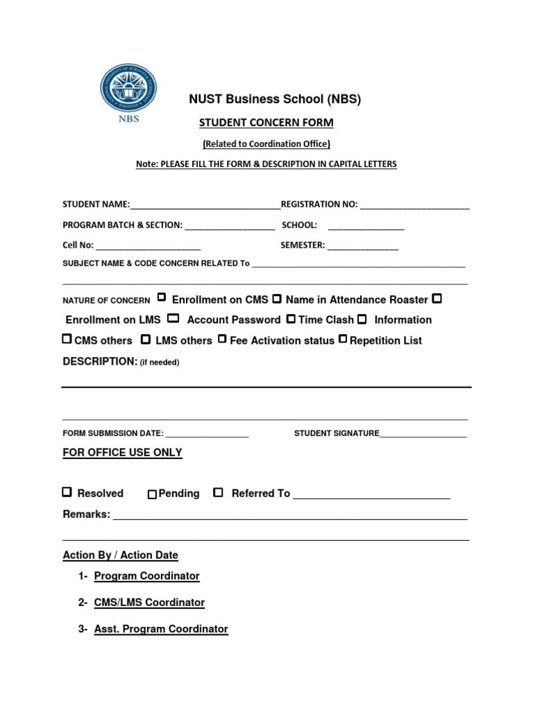 Student Concern Form | PDF