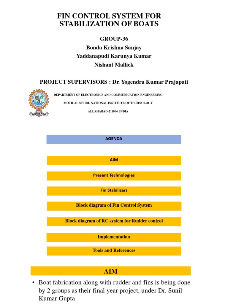 Fin Control System For Stabilization of Boats: GROUP-36 Bonda Krishna ...