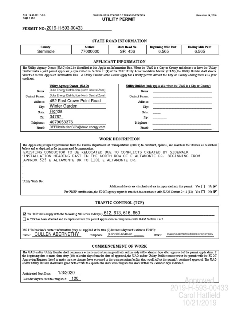 Approved Utility Permit Package | PDF | Traffic | Land Transport