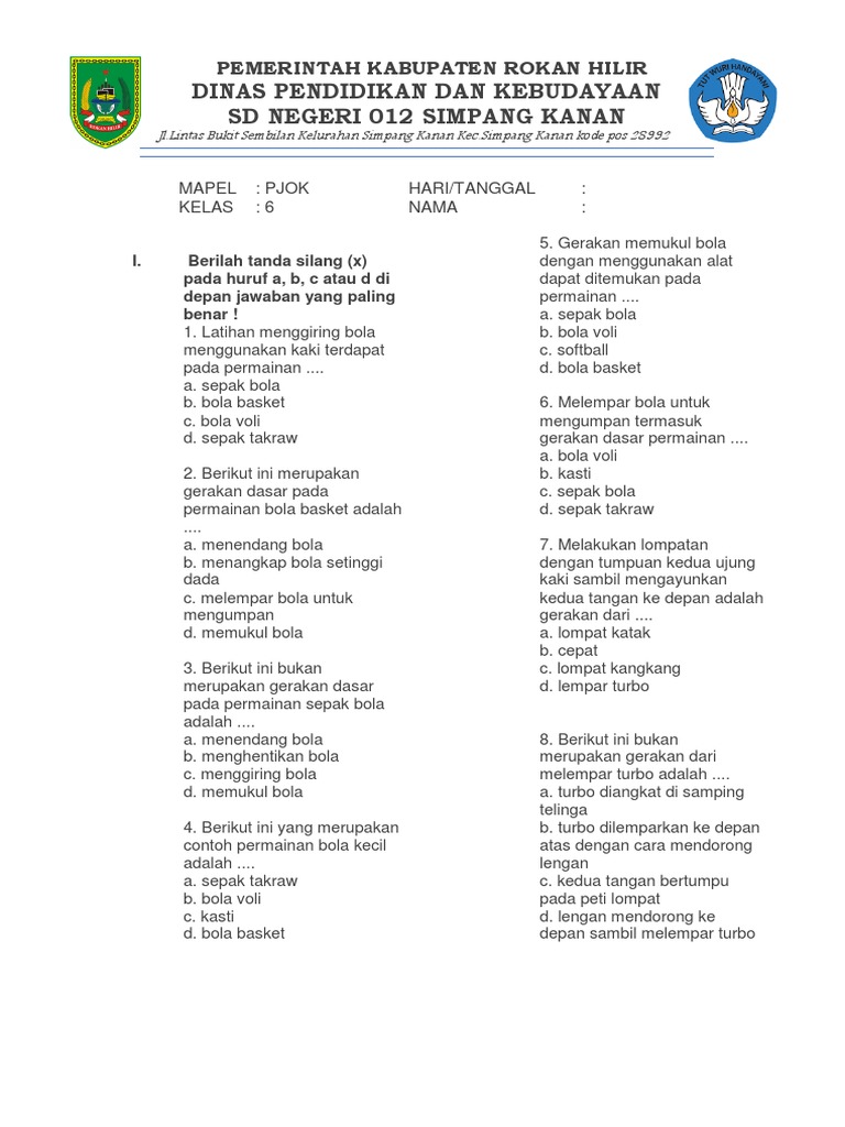 Kop Ujian Uts Kelas 6 | PDF