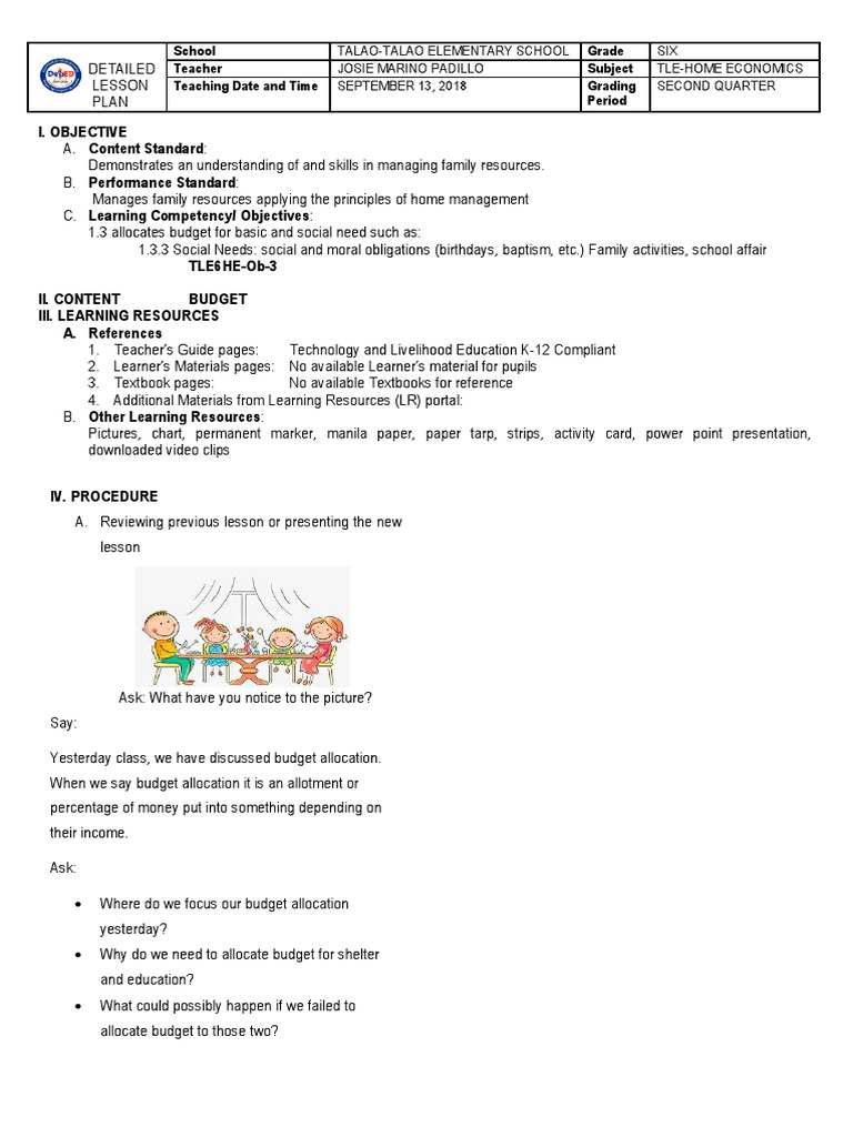 Detailed Lesson Plan For Cot1-Tle-he | PDF | Teachers | Noun