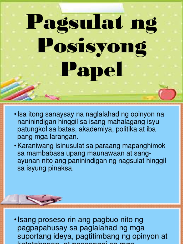 Pagsulat NG Posisyong Papel | PDF