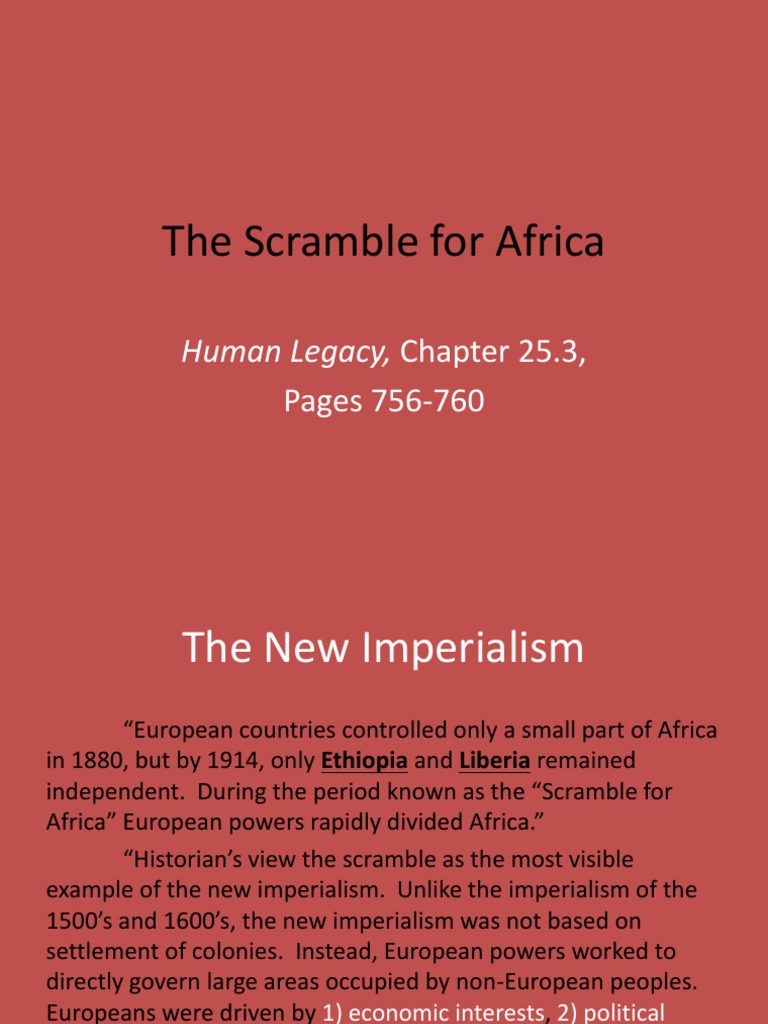 CH 25.3 The Scramble For Africa | PDF | Zulu Kingdom | Imperialism