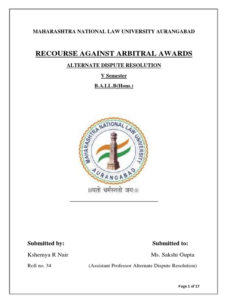 Adr Project | Download Free PDF | Arbitration | Alternative Dispute ...