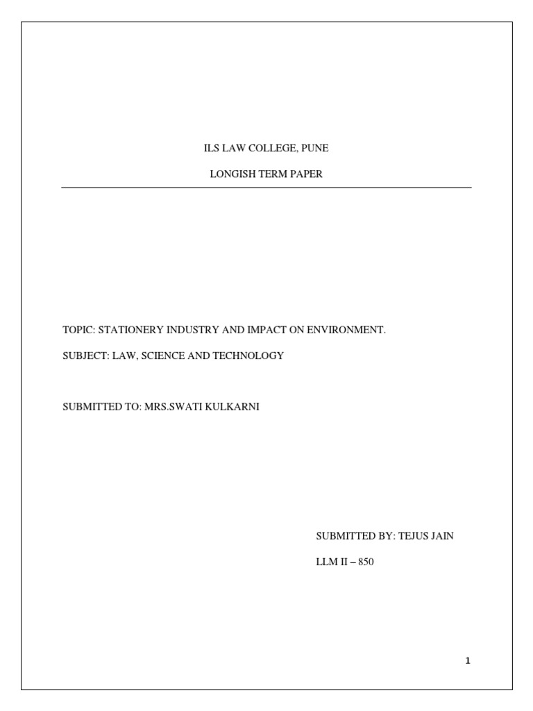Ils Law College, Pune Longish Term Paper | PDF | Environmentalism | Ecology