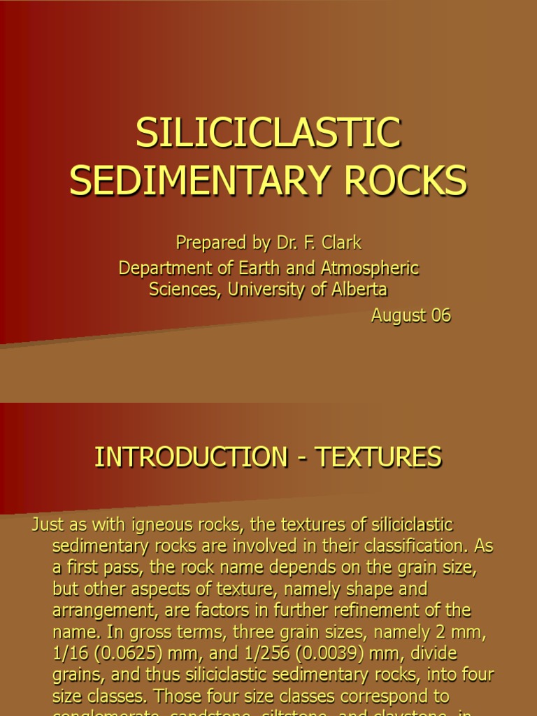 Siliciclastic Sedimentary Rocks | PDF | Sedimentary Rock | Sandstone