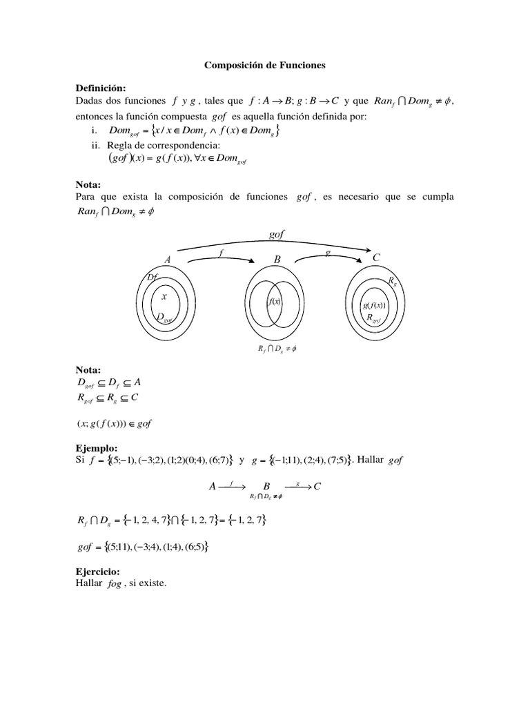 Composición de Funciones y Función Inversa-Separata | PDF | Función ...