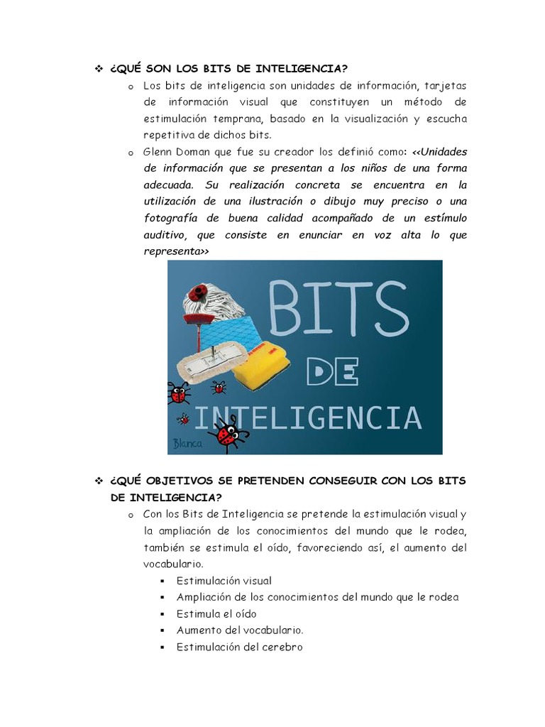Qué Son Los Bits de Inteligencia | PDF | Inteligencia | Aprendizaje