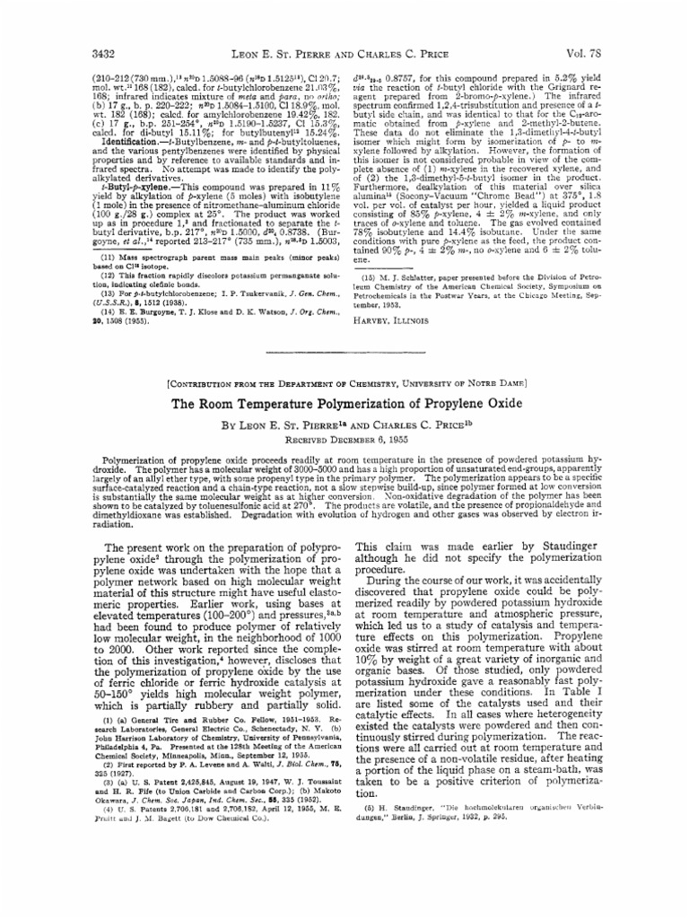 The Room Temperature Polymerization of Propylene Oxide | PDF ...