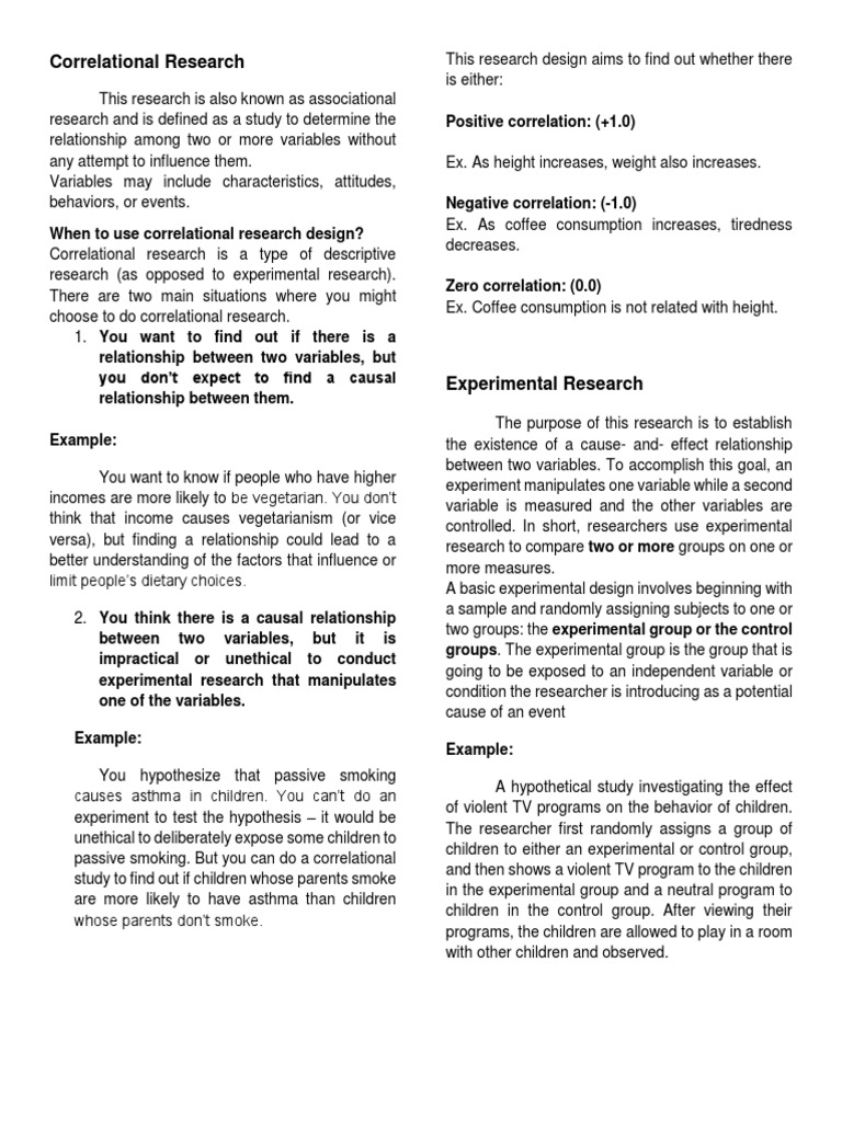Correlational Research | PDF | Experiment | Methodology