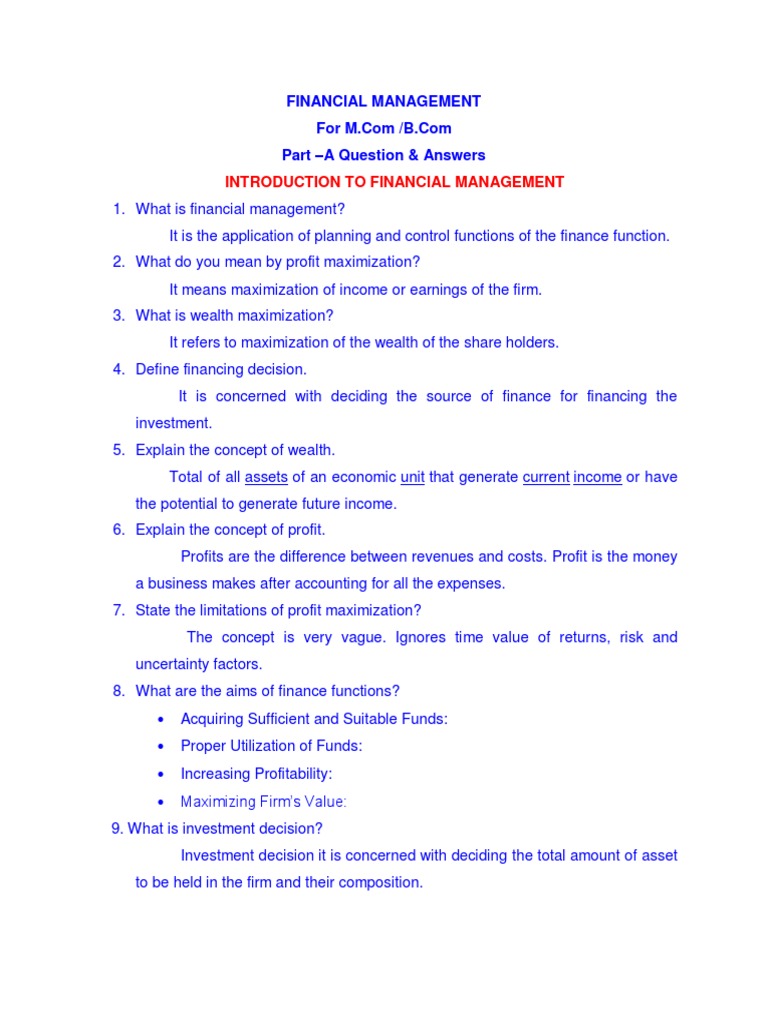 Financial Management | PDF | Cost Of Capital | Capital Structure