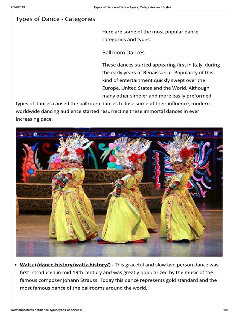 Diff Dance Styles | PDF