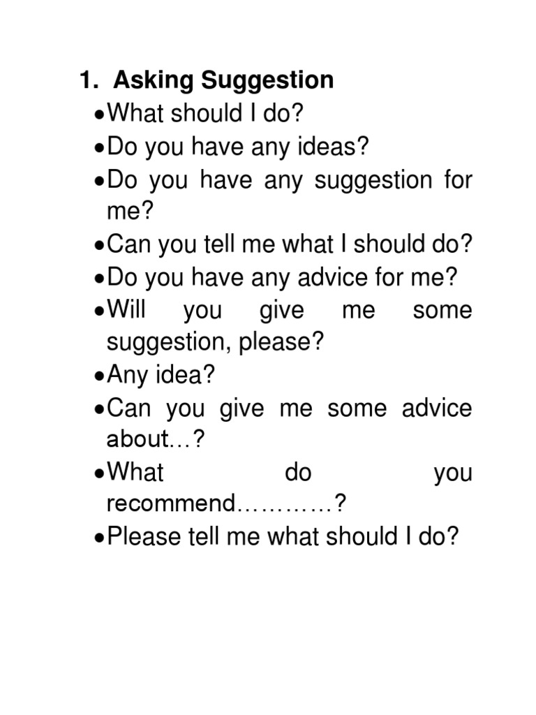 Asking Suggestion | PDF