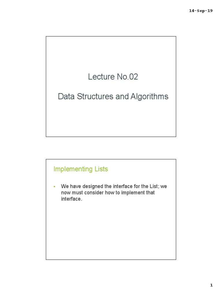 Data Structure Lec02 Pdf Array Data Structure Pointer Computer Programming 