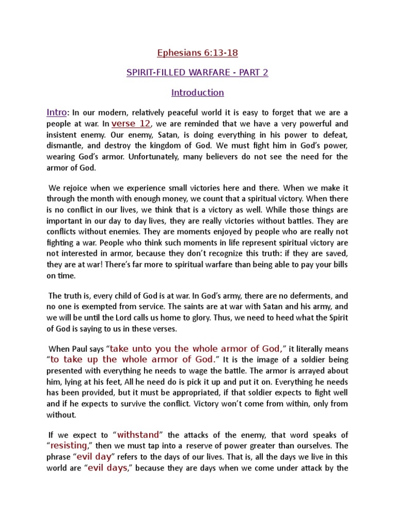 Ephesians 6 | PDF | Spiritual Gift | Jesus