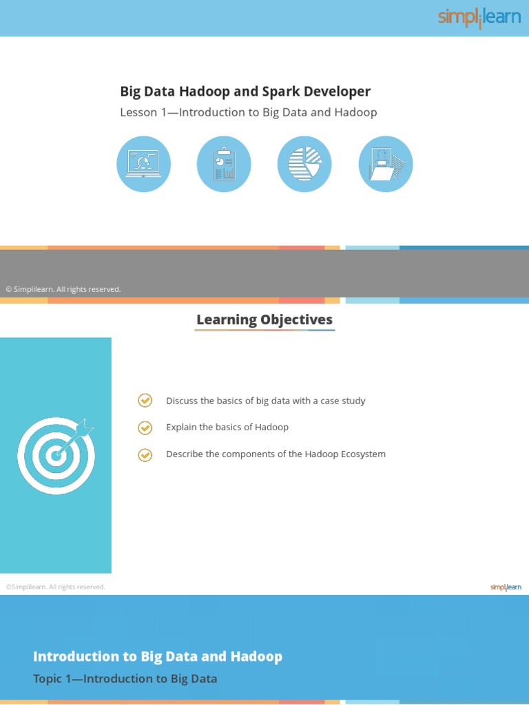 Lesson 1 - Introduction To Big Data and Hadoop | PDF | Apache Hadoop | Apache Spark