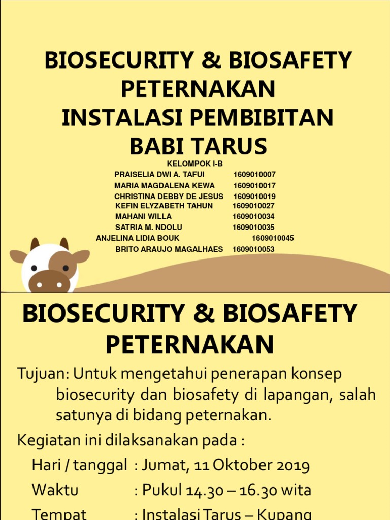 Biosecurity & Biosafety Peternakan | PDF