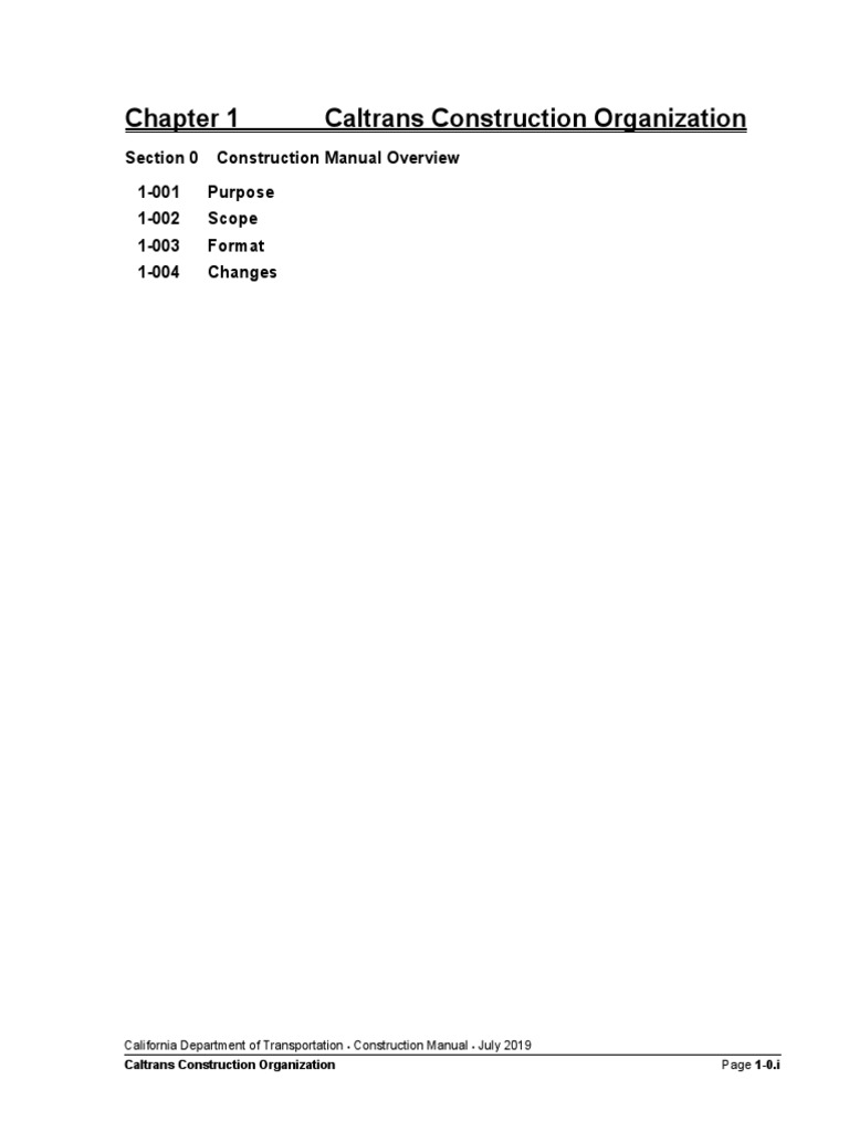 Caltrans Construction Organization | Download Free PDF | Specification ...