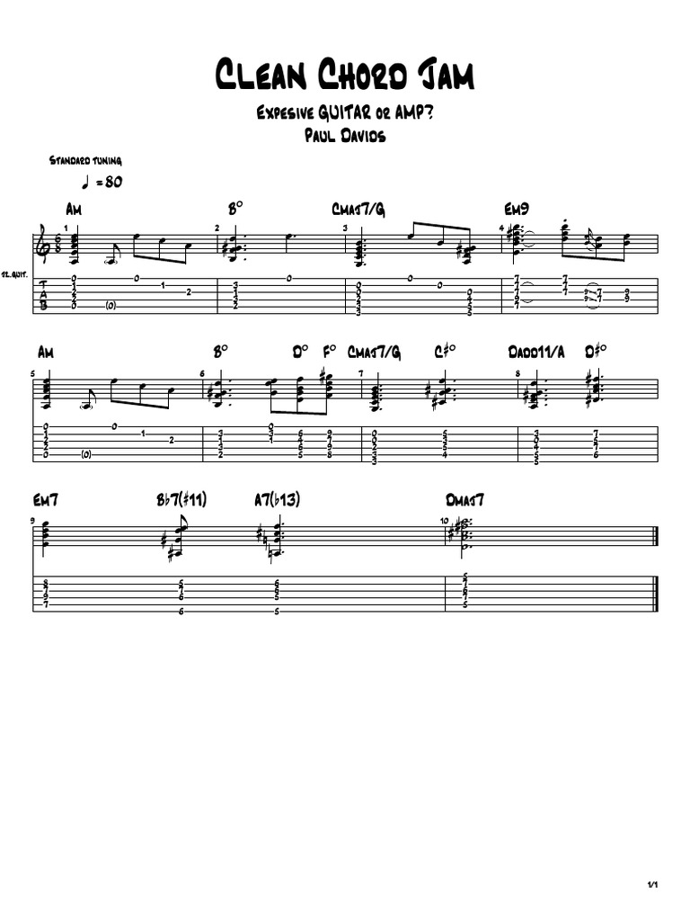 Clean Chord Jam | PDF | Necked Lutes | Musical Techniques