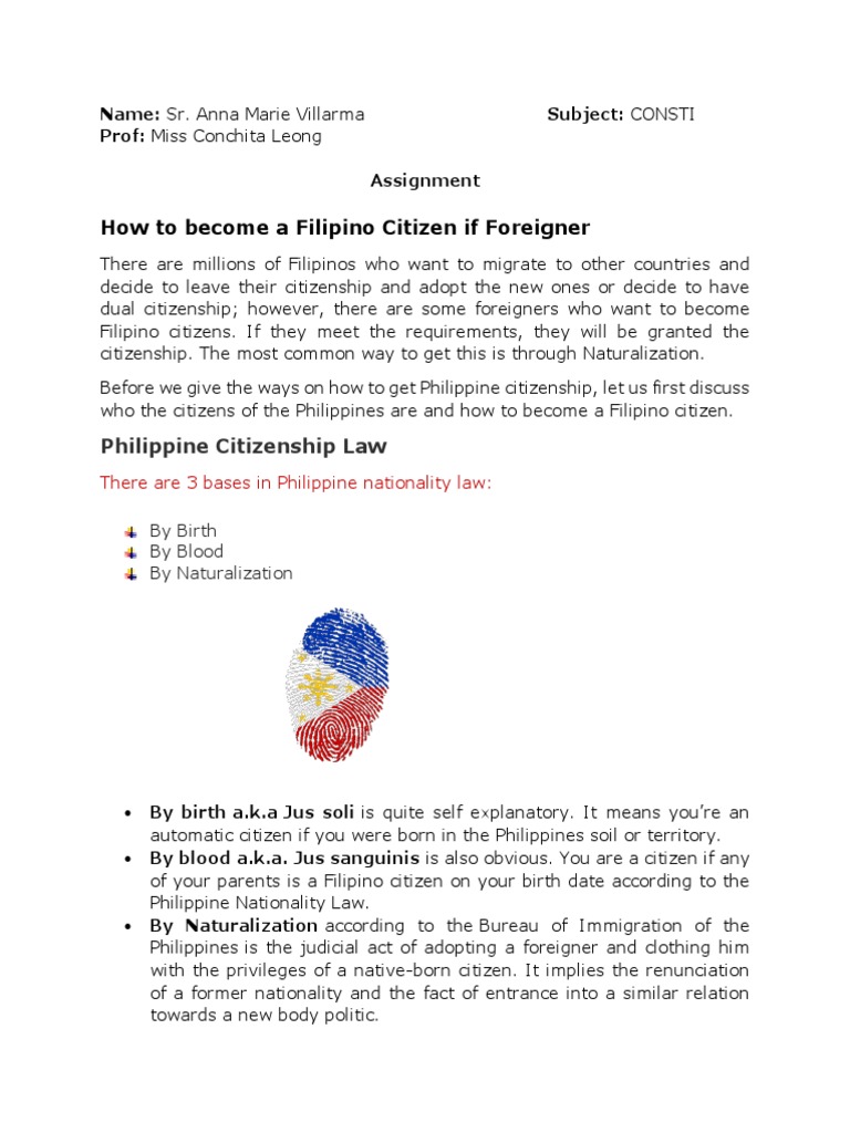 How To Become A Filipino Citizen If Foreigner: Philippine Citizenship ...