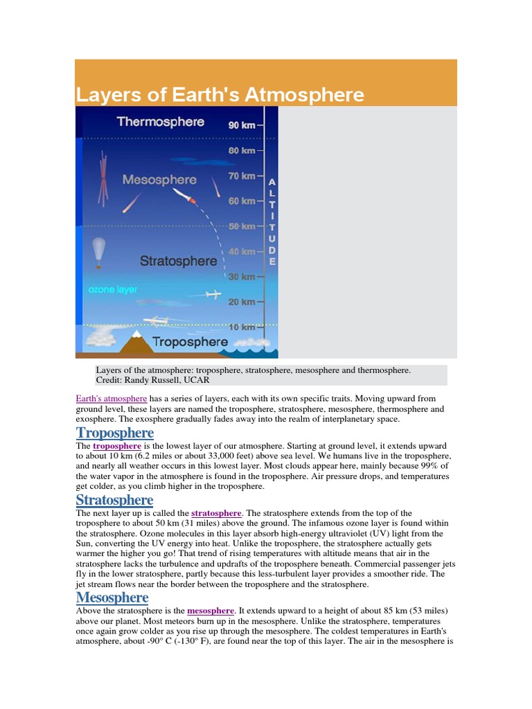 Layers of Earth | PDF | Stratosphere | Atmosphere Of Earth